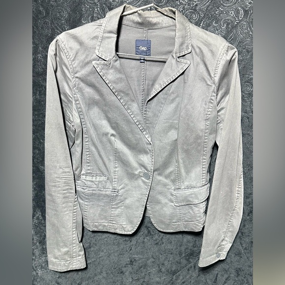 GAP | Jackets & Coats | Euc Gap Womens Gray Suit Jacket Blazer Sz ...